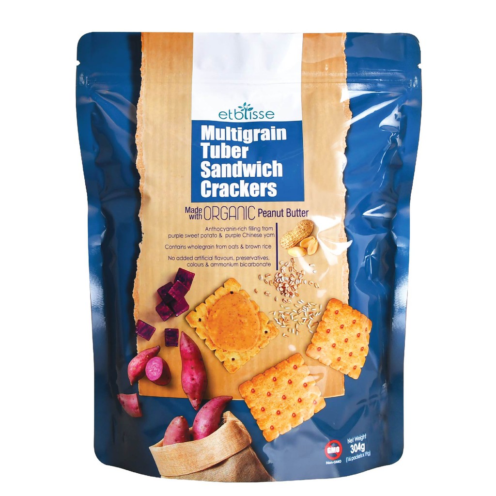 etblisse Multigrain Tuber Sandwich Crackers 304g [With Purple Sweet ...