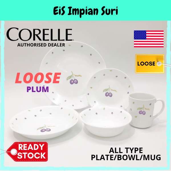 Corelle Loose Plum (Dinner/Luncheon/Bread/Serving Plate/Noodle/Soup ...