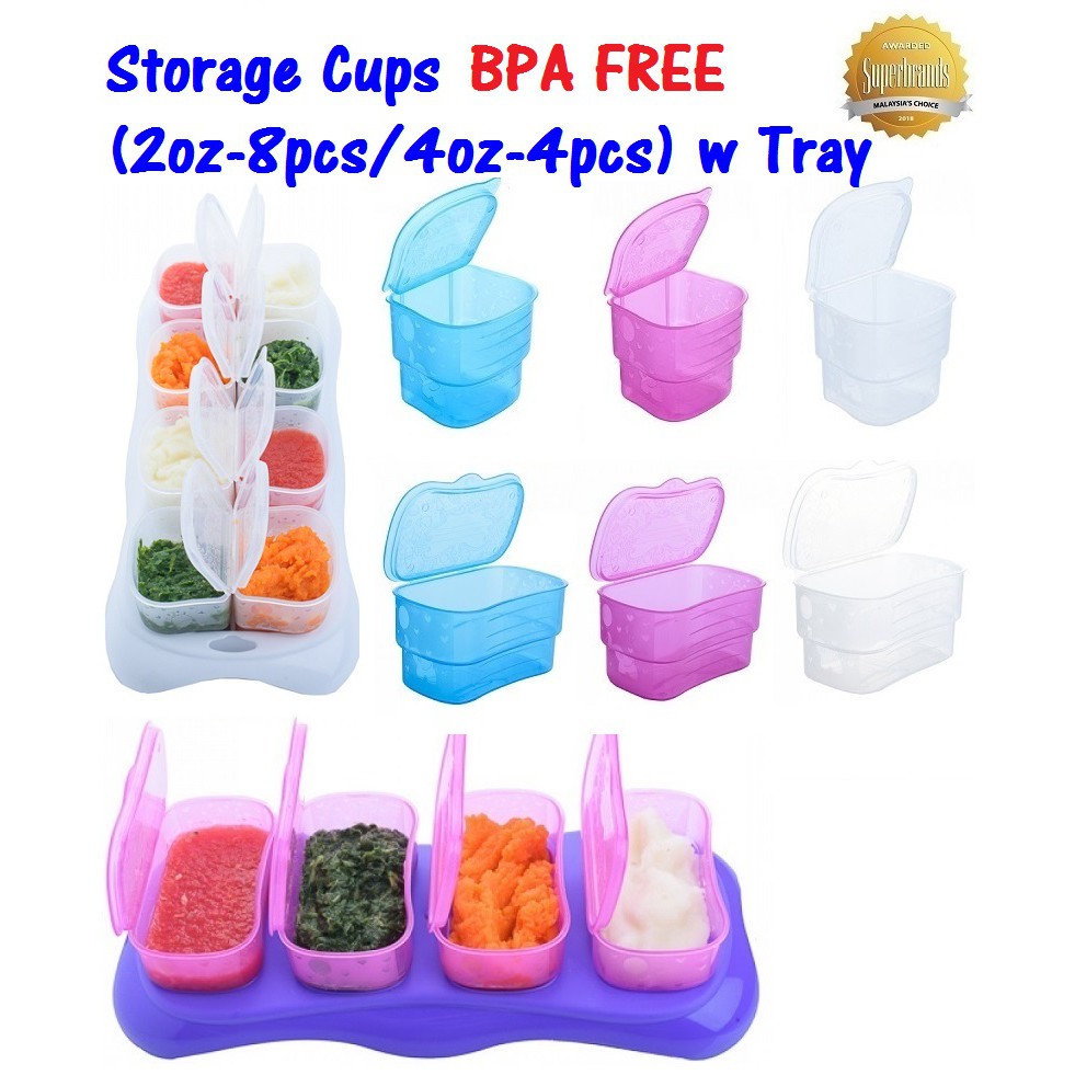 EASY Breastmilk & Baby Food Storage Cups - 2oz/4oz | Shopee Singapore
