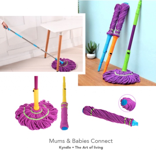 Spin Mop Retractable & self-twisting - Random Colour | Shopee Singapore