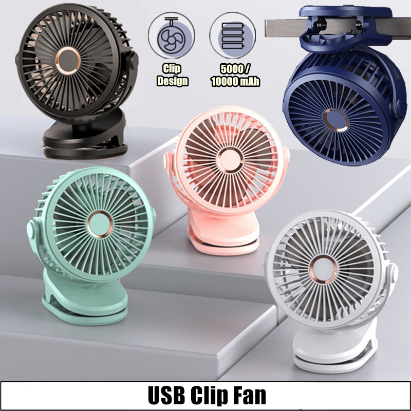 Multifunctional 10000mAh USB Clip Fan / Stroller Fan | Shopee Singapore