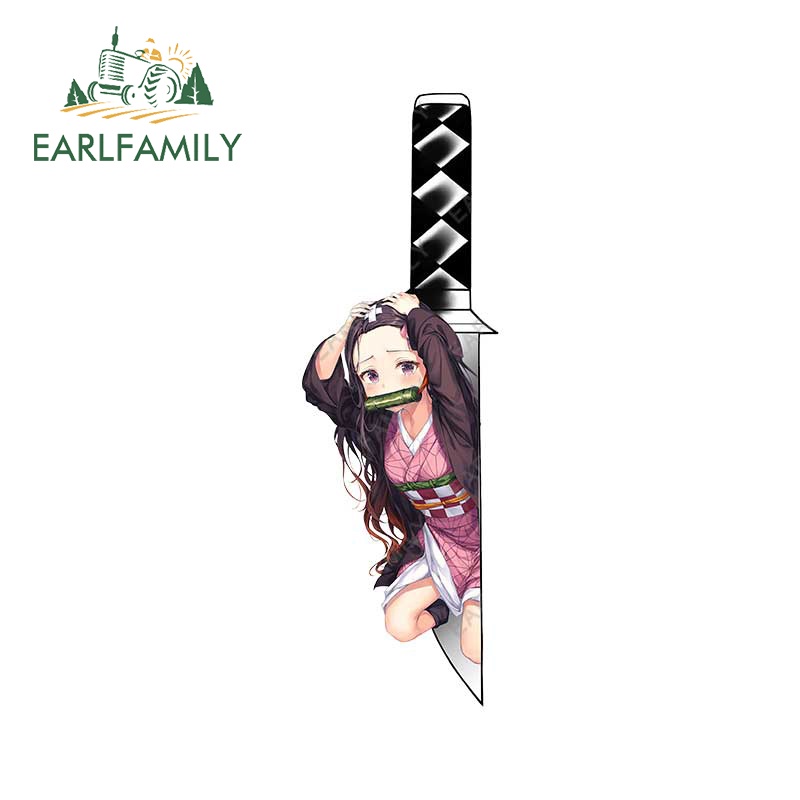 EARLFAMILY 13cm x 4.2cm for Demon Slayer Nezuko Camper Car Sticker ...