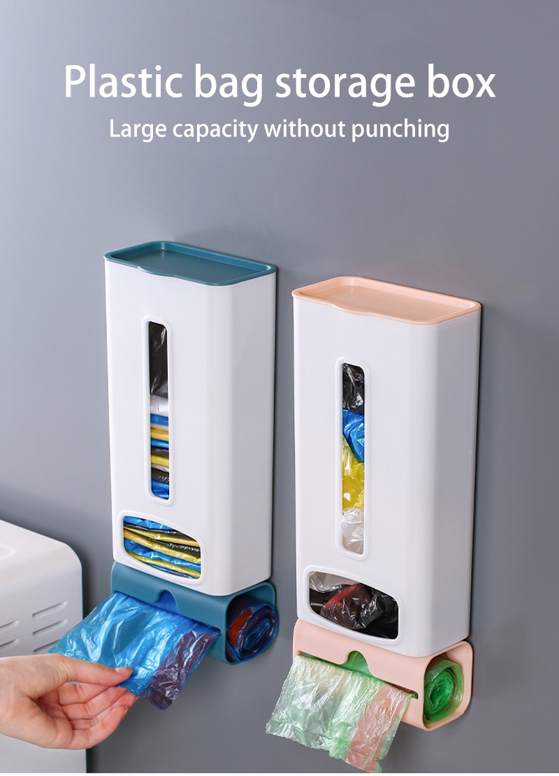 Garbage bag storage box wall-mount plastic bag extraction box storage ...