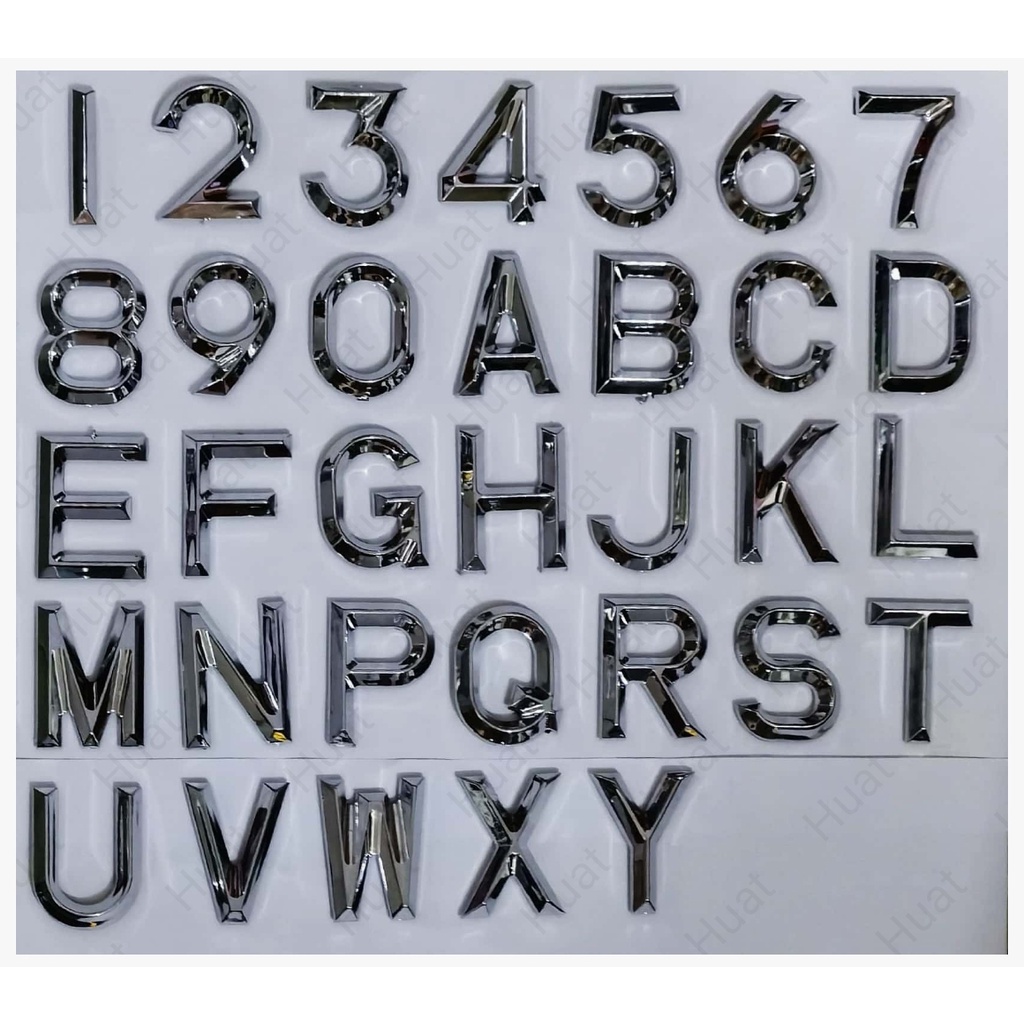 Nombor Plate Motor - Number Plastic with layer Chrome Alloy / Number ...