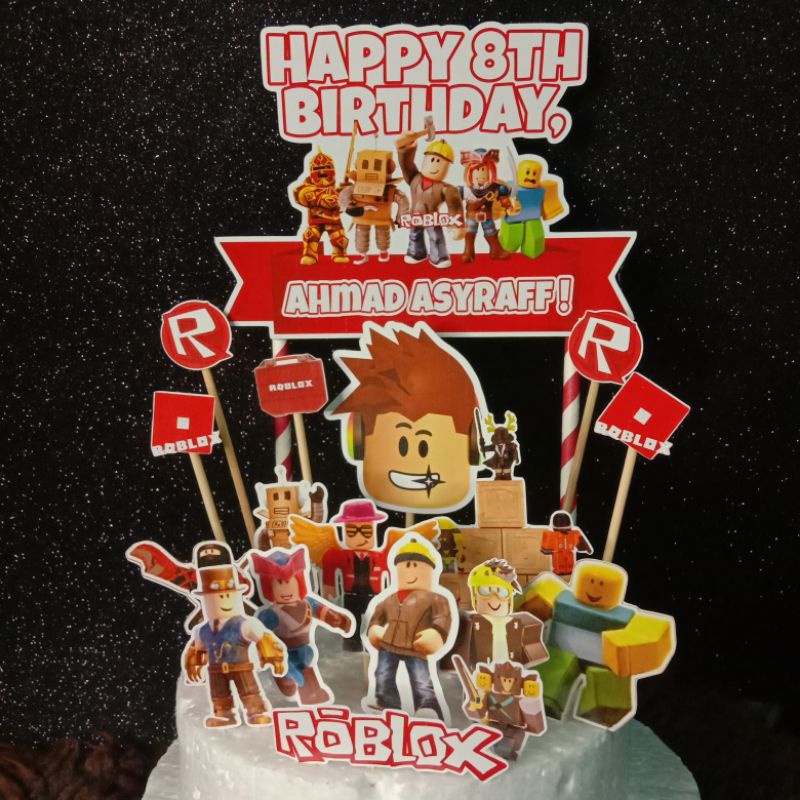 Roblox Red Cake Topper 2 in 1 (Cake Topper + Sticker) | Shopee Singapore