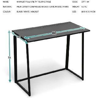 (JIJI SG) Minimalist Full Foldable Table / Folding Table / Computer ...