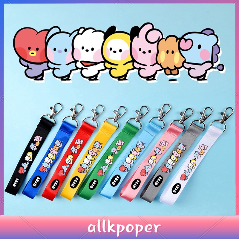 BT21 Keychain BTS Cartoon Printing Pendant CHIMMY TATA School Bag ...