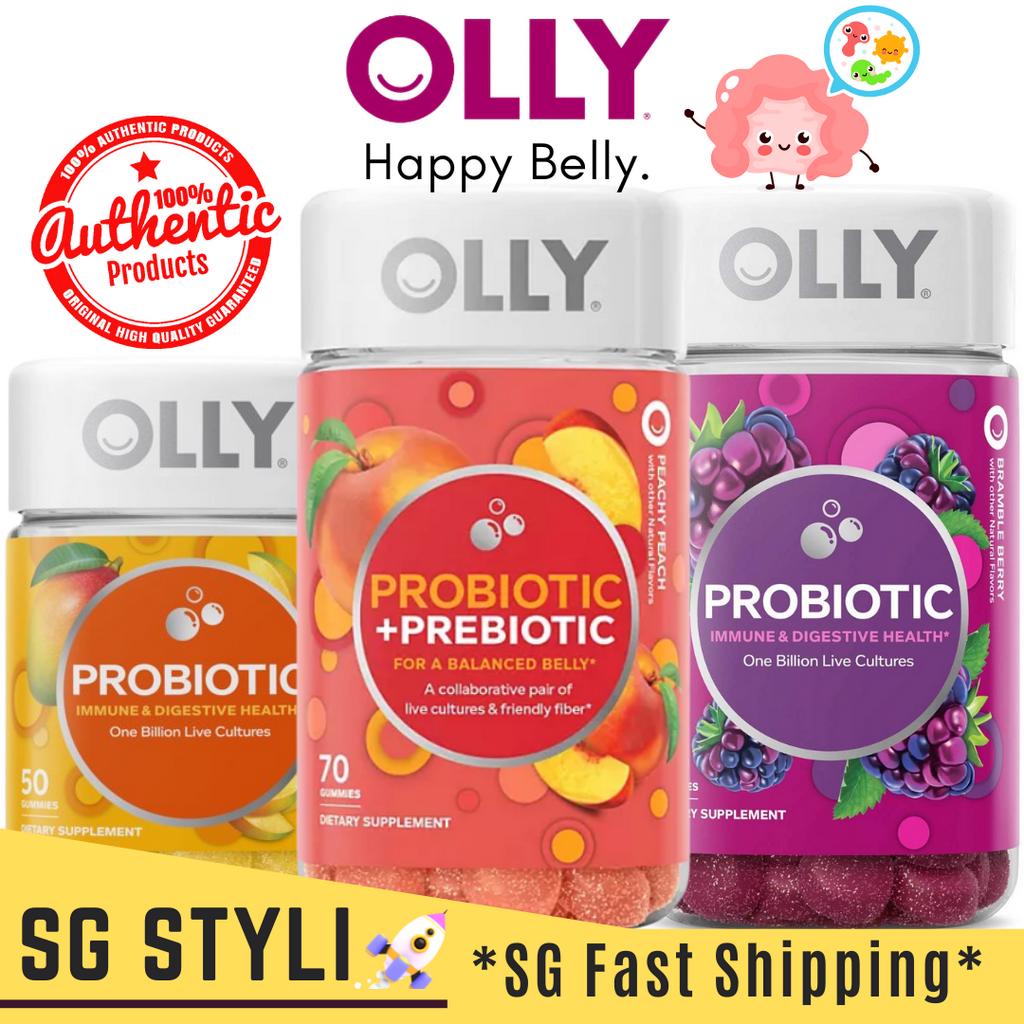 💯Olly Probiotic+Prebiotic 30/50/70 Gummy Vitamins*For Immune ...