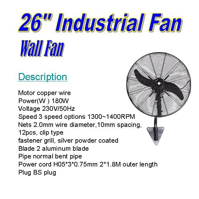 HEAVY DUTY 20" & 26" INDUSTRIAL STAND FAN/ INDUSTRIAL WALL MOUNT FAN ...
