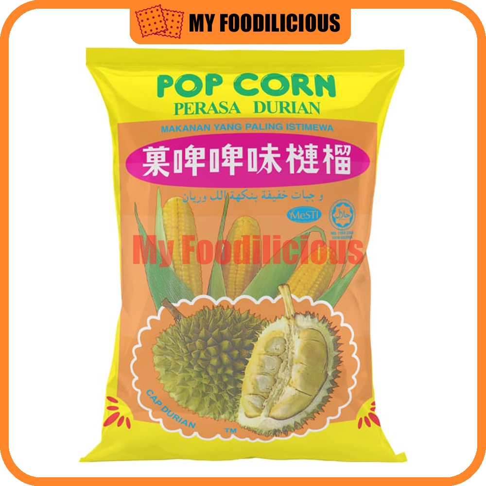 Pop Corn Durian Flavored Corn Snacks 70gx10packs 榴莲爆米花Childhood Snack ...
