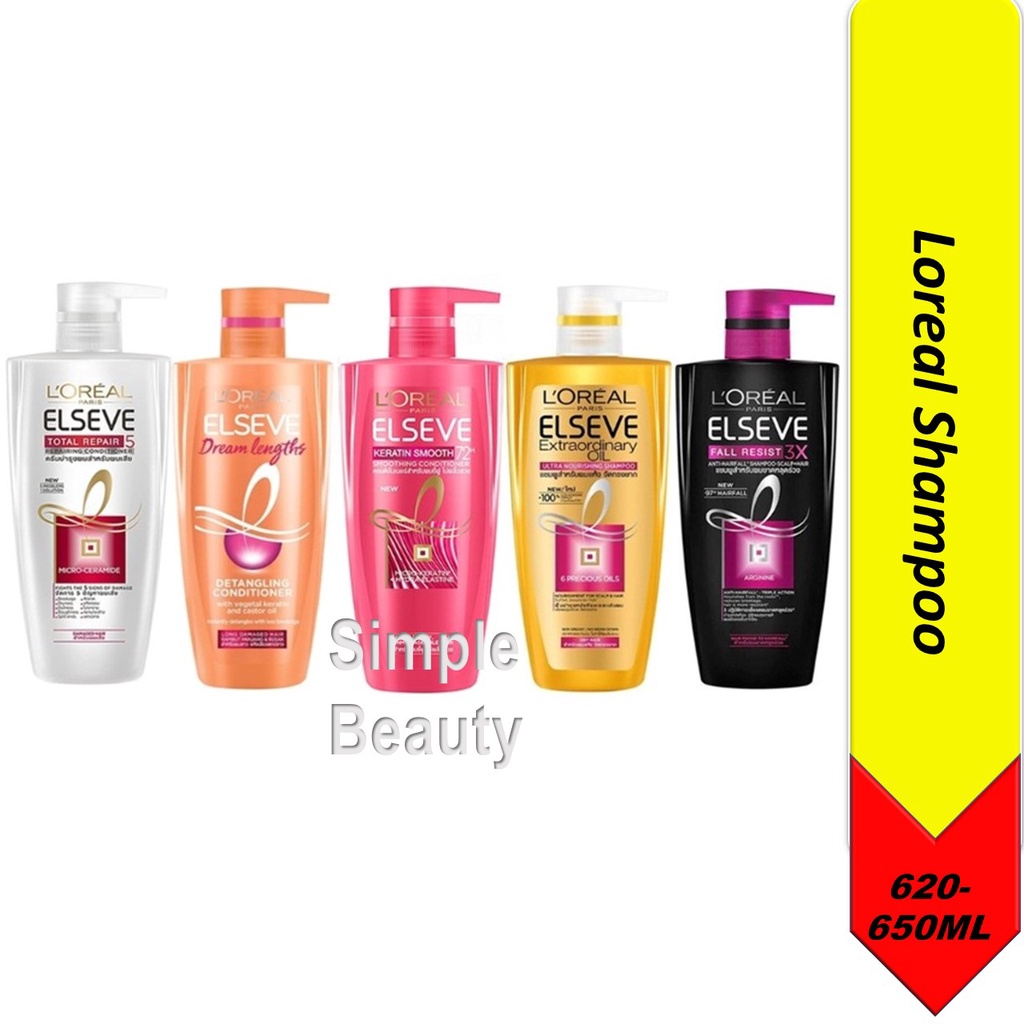 Loreal Paris Elseve Hair Shampoo Syampoo Hair Care 620ml-650ML | Shopee ...