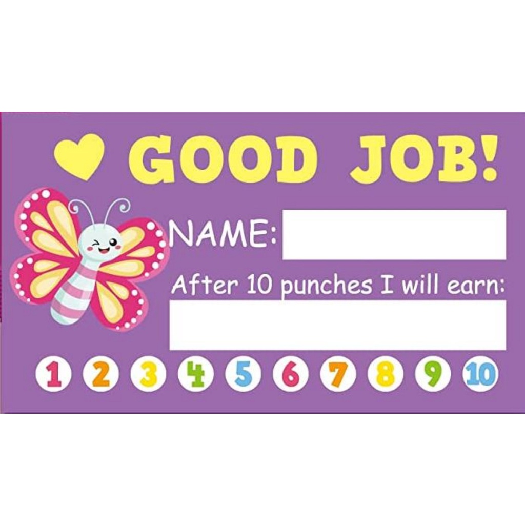 50 Pieces Punch Cards, Incentive Loyalty Reward Card Student Awards ...