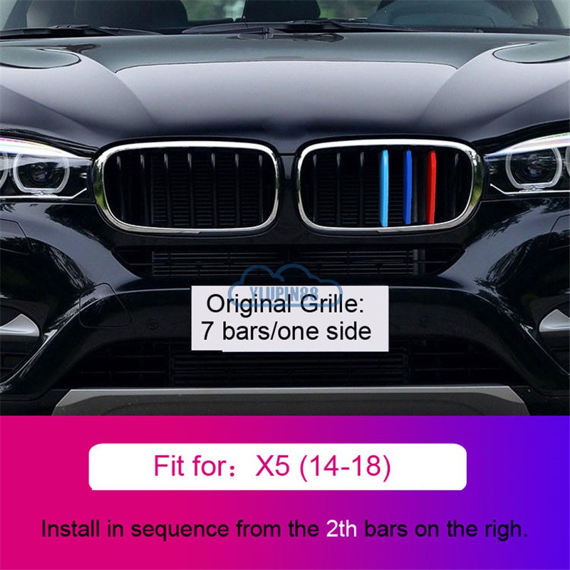 3pcs BMW M Sport Sticker Car Kidney Grill Clip Cover 3 Color Front ...