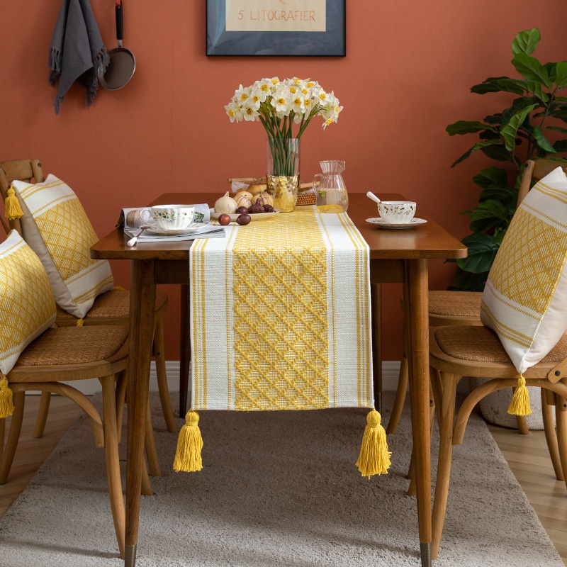 EISHO Cotton Thread Braided Thickened Dining Table Runner Household ...