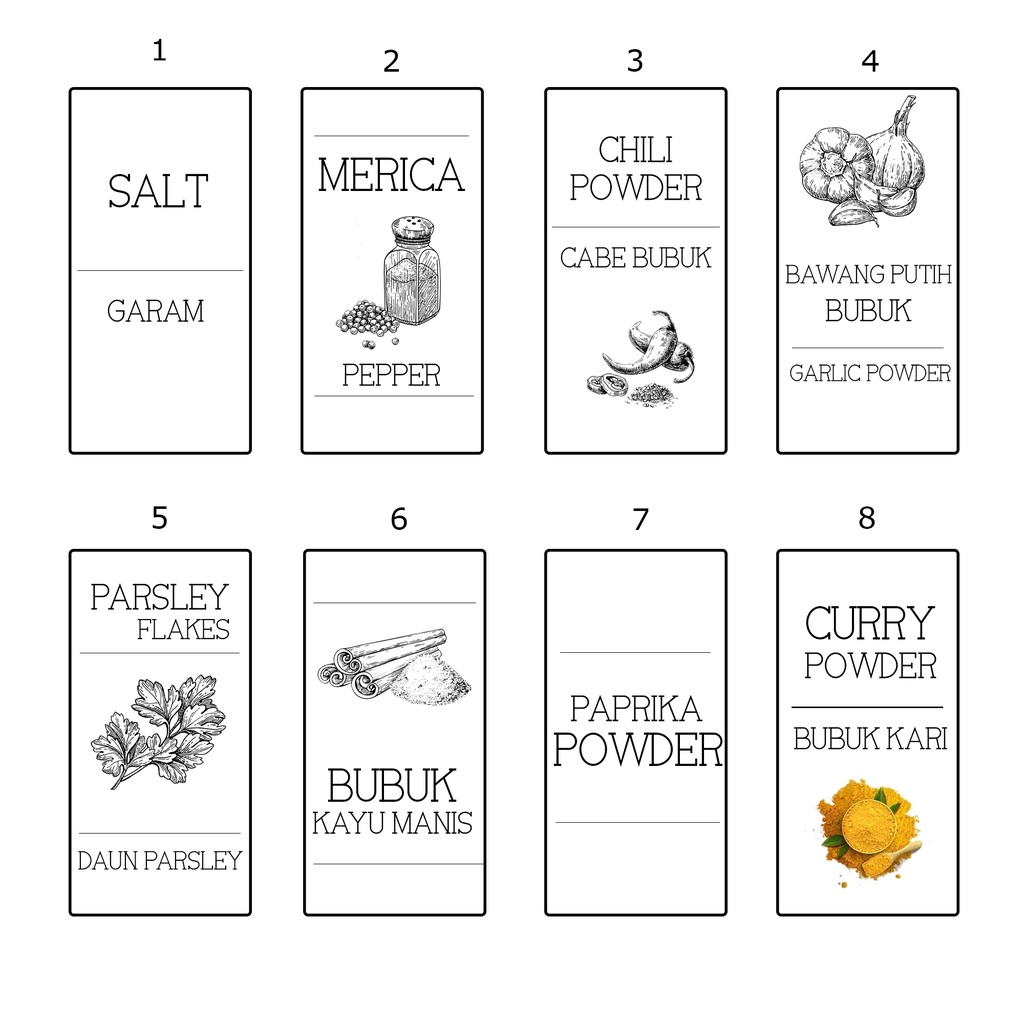 Aesthetic Seasoning LABEL STICKER/LAUNDRY LABEL/PANTRY LABEL/STICKER ...