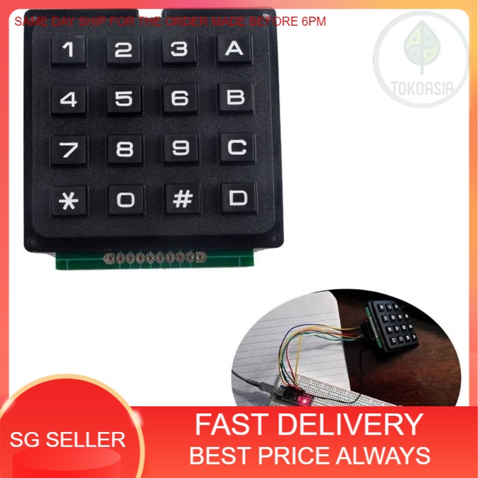 16 Keys Matrix Keypad 4x4 Membrane Keyboard Module Array Switch For