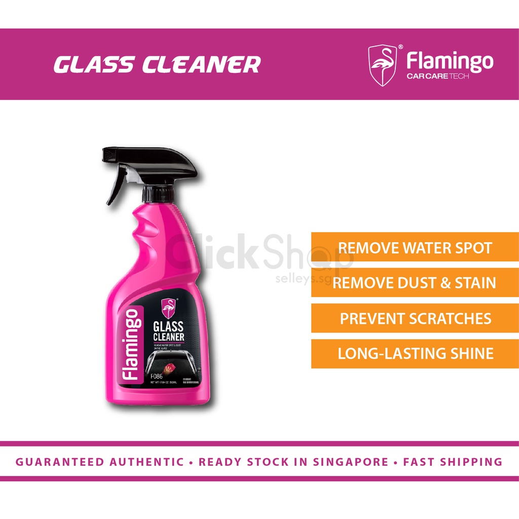 FLAMINGO GLASS CLEANER AUTOMOTIVE HOUSEHOLD REMOVE WATER SPOT DUST ...