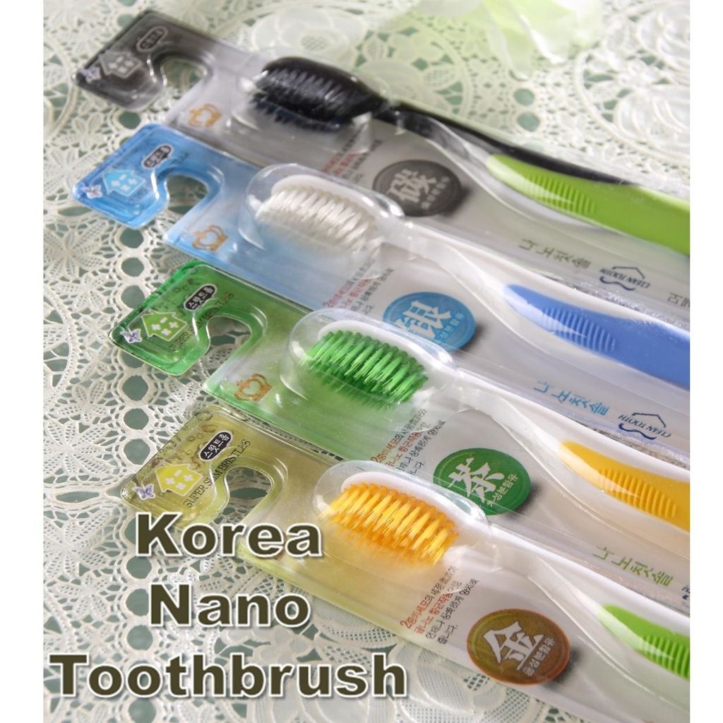 Korea Nano Toothbrush (Green,Chacoal)Nano Anti-Bacteria Coating prevent ...