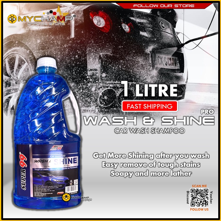Super 99 Wash & Shine Car Shampoo PRO 1Litre Intensive pH Balanced Car ...