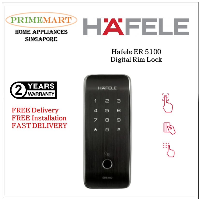 Hafele ER 5100 Digital Rim Lock + 2 Years Local Manufacturer Warranty ...