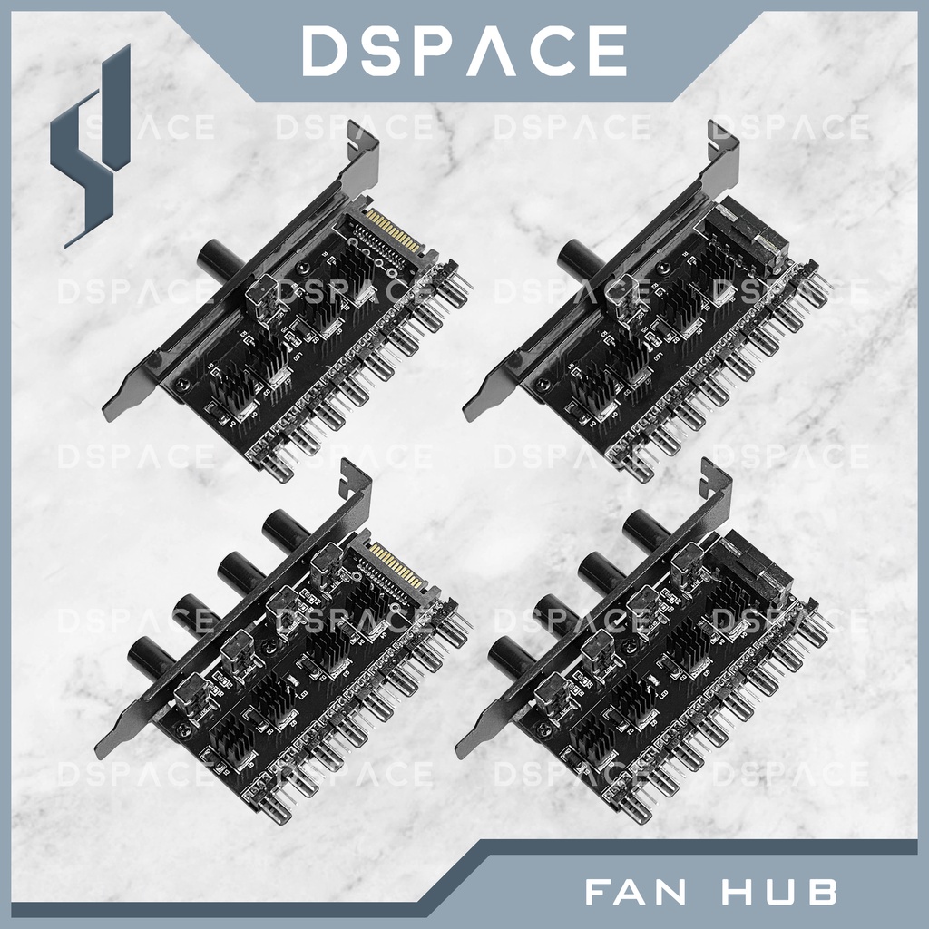 8 Channels 3/4PIN 12V PCI Fan Hub Knob Control Cooling Fan Speed ...