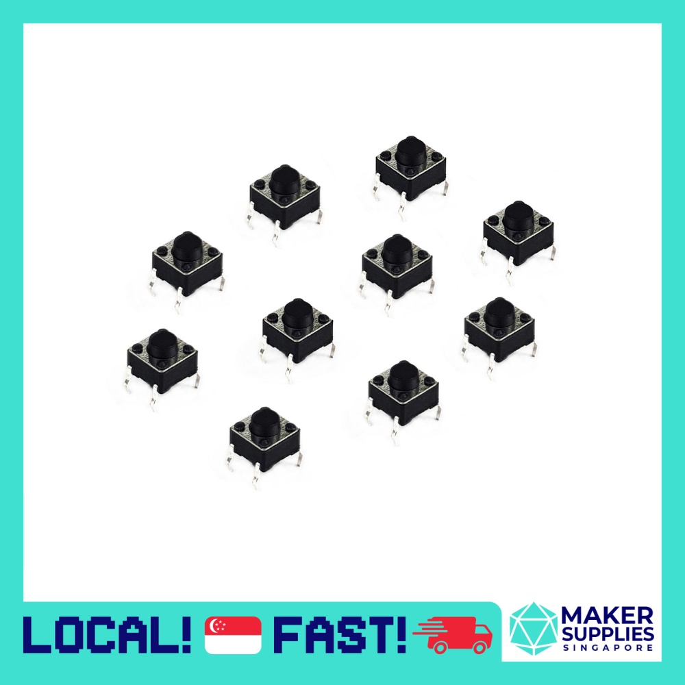 10pcs Mini 4-pin Push Buttons / Push Switch (Breadboard-friendly ...