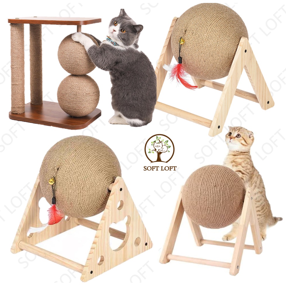 Pet Scratching Post Natural Sisal Cat Scratching Ball, Cat Scratcher ...