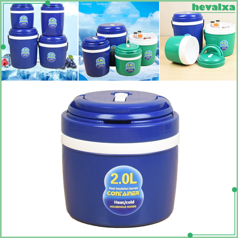 Car Insulated Bucket w/ Lid Summer Food Heat And Cold Round with Handle ...