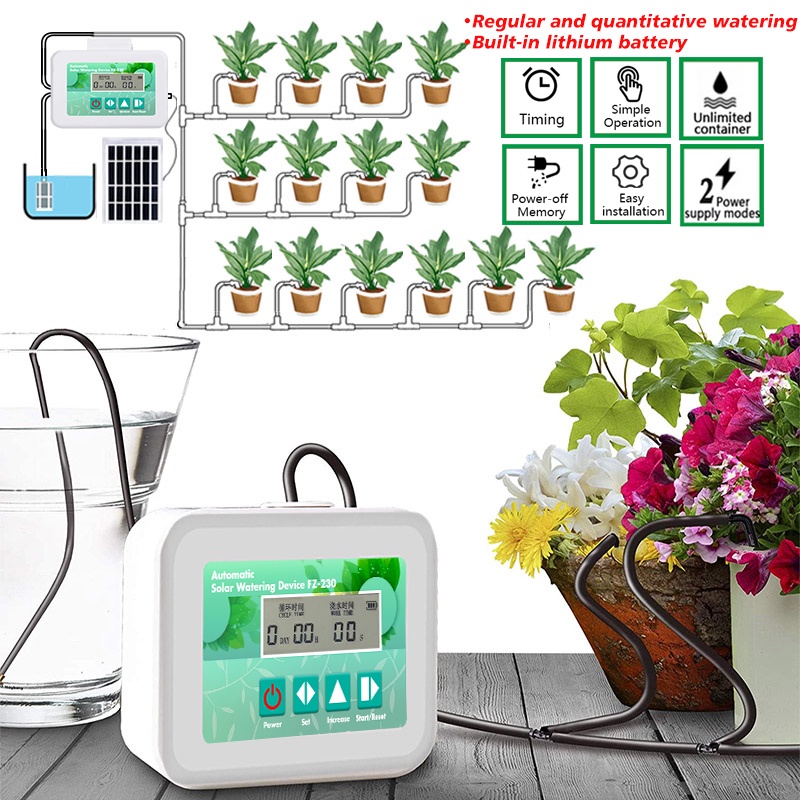 Single/Doub Pump Solar Automatic Watering System,59 PCS Indoor Plant ...