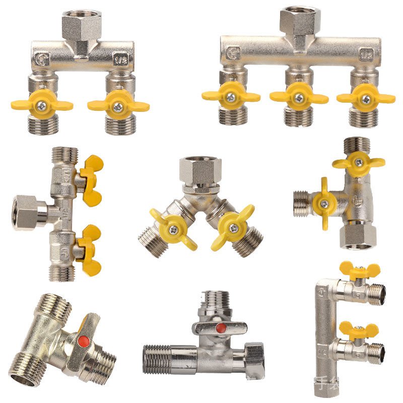 Copper Ball Valve Tee With Alive Joint One Point Two-Way Switch Water ... Copper Ball Valve Tee With Alive Joint One Point Two-Way Switch Water ...