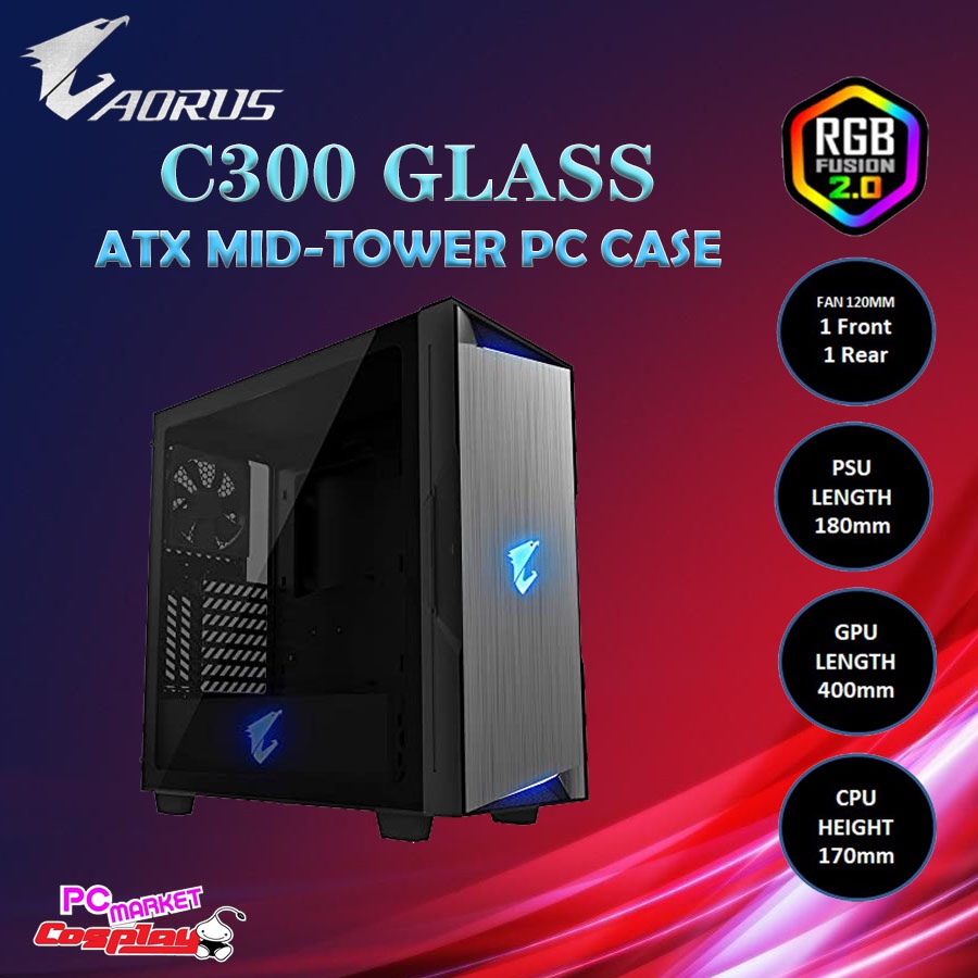 GIGABYTE AORUS C300 GLASS ATX CASING(NEW) | Shopee Singapore