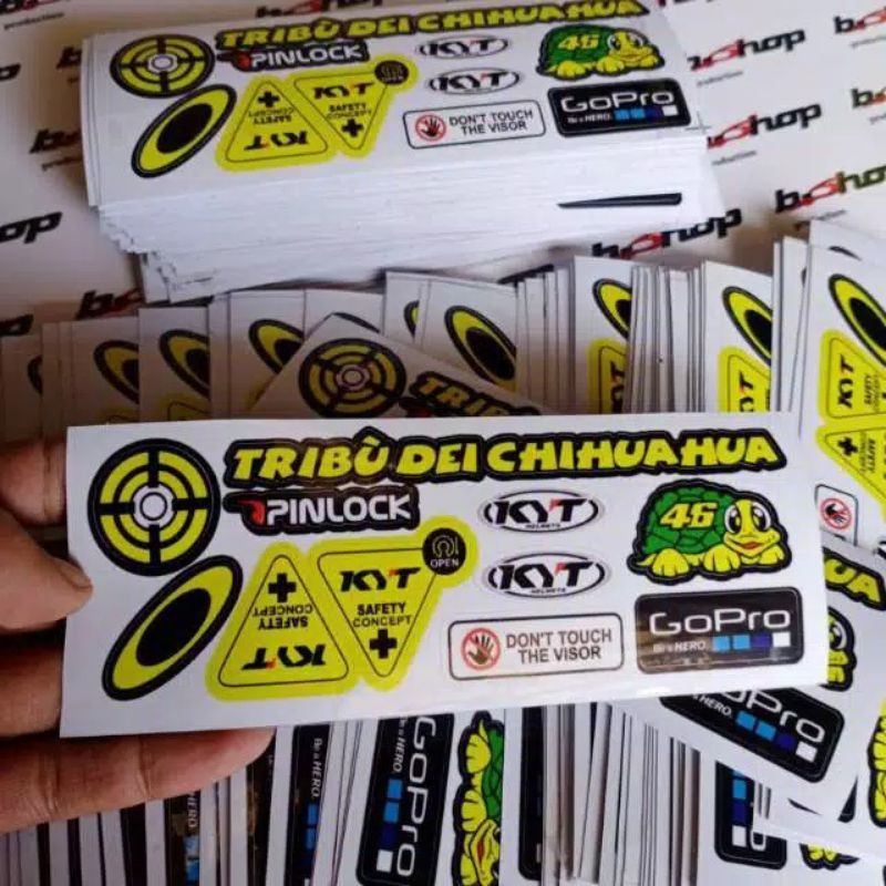 Visor sticker / helmet visor sticker set KYT logo + nhk logo + ink logo ...
