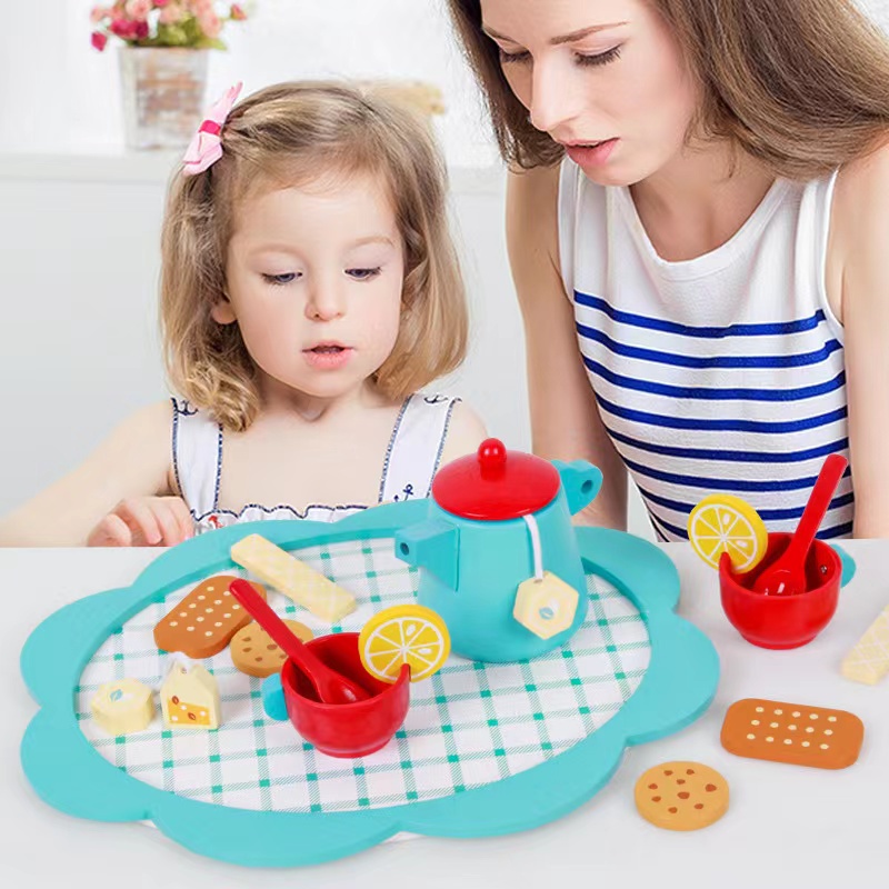 SG Seller Wooden Pretend Play Toy Afternoon Tea Set Tea Party Play ...