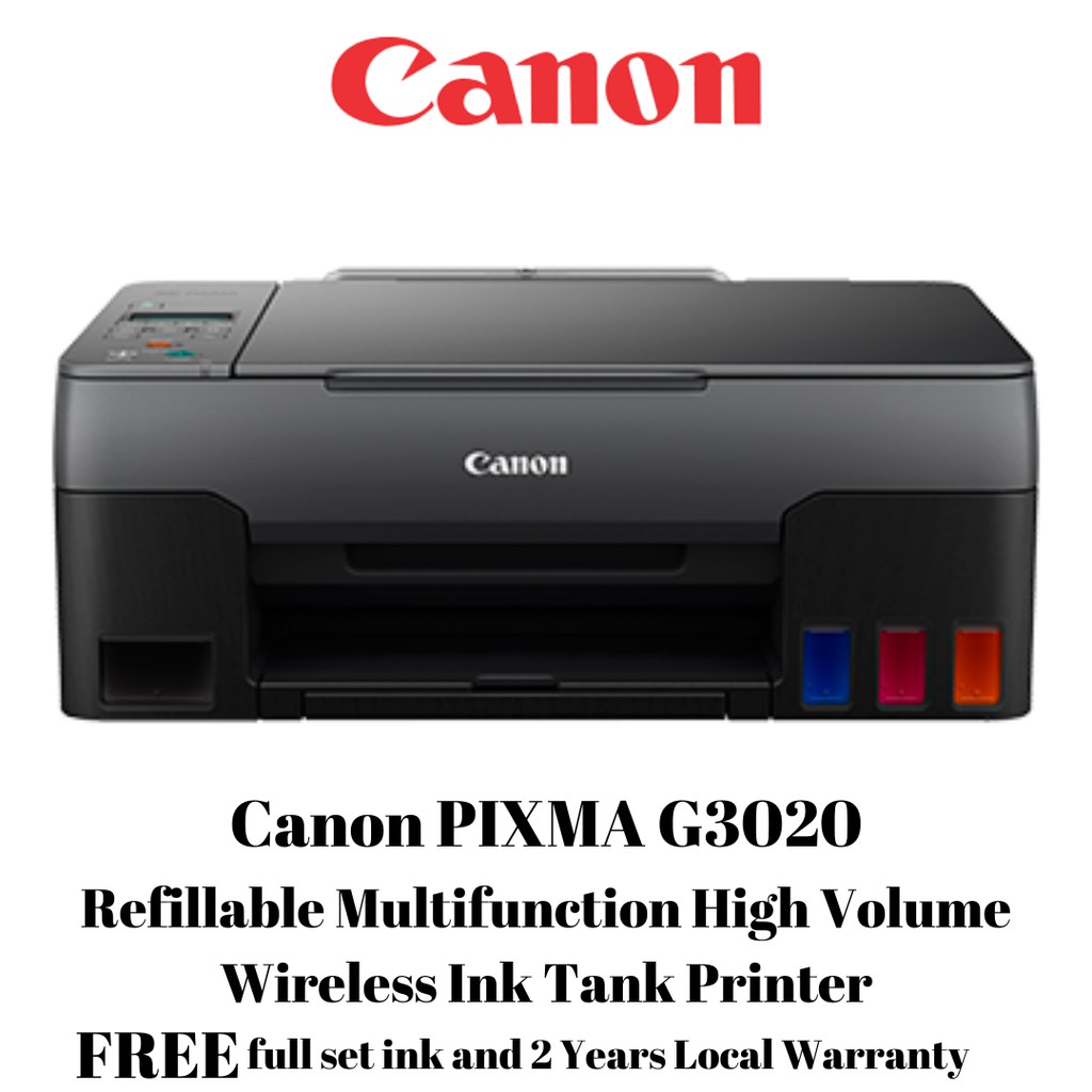 Canon PIXMA G3020 Refillable Multifunction High Volume Wireless Ink ...
