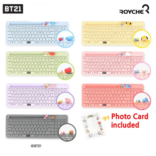 BT21 Official LITTLE Buddy Baby Bluetooth Keyboard 2.4Ghz Wireless ...