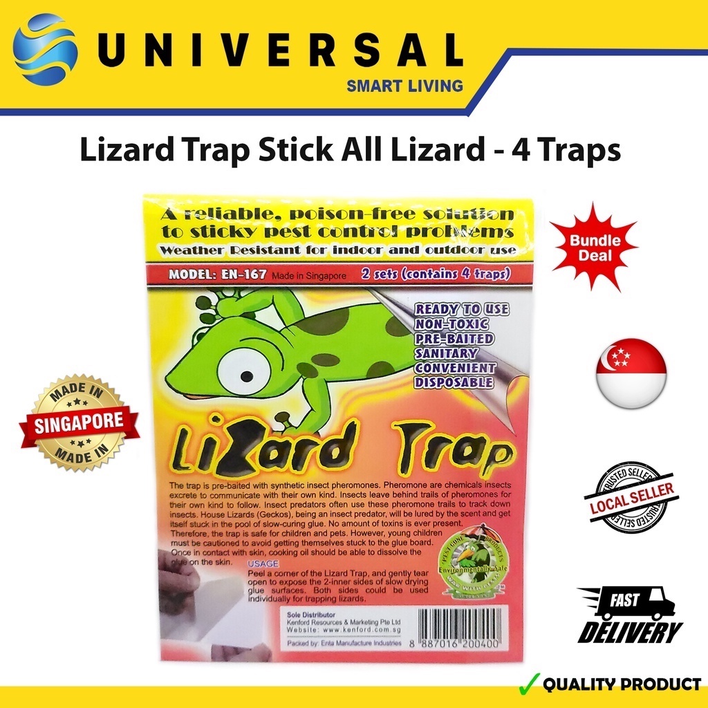 [SG SHOP SELLER] Lizard Trap Stick All Lizard - 1 Pack/4 Traps (Made In ...