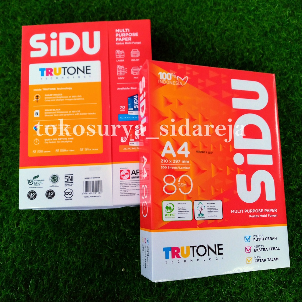 Sinar Dunia SIDU A4 HVS Paper 80 Gram / HVS A4 Paper 80 gr 80 gsm / SIDU Sinar Dunia 80gram ...