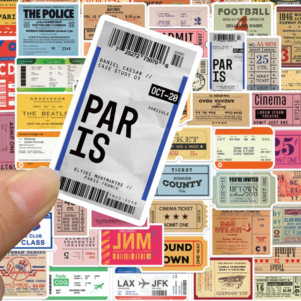 Old Ticket Stubs Retro Stickers Luggage Decoration Graffiti Sticker ...