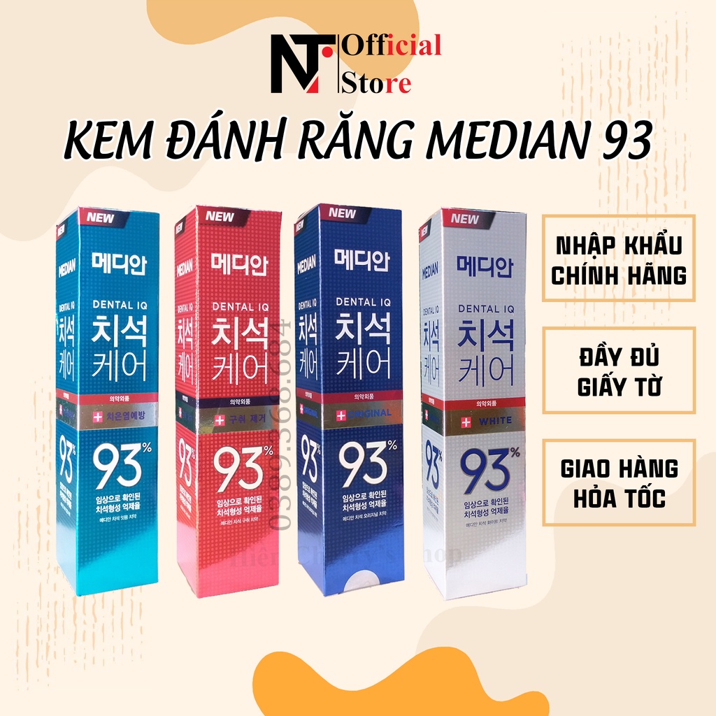 Korean Toothpaste MEDIAN DENTAL IQ 93% Tube 120g, Whitening Fragrant ...