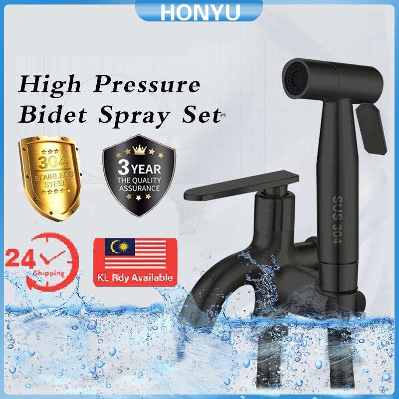 stainless steel bidet spray set hand bidet two way tap faucet bathroom ...