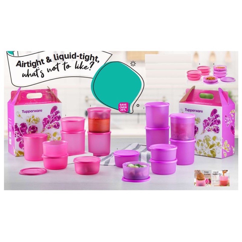 Tupperware Summer Fresh Round Set (8pcs) | Shopee Singapore