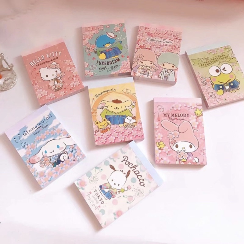 !NEW! Sanrio Characters Mini Memo Booklet Memo Pad (Hello Kitty, Melody ...