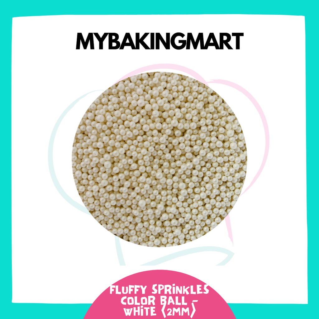 Mybakingmart | Fluffy Sprinkles Color Ball - White (2mm) | Shopee Singapore