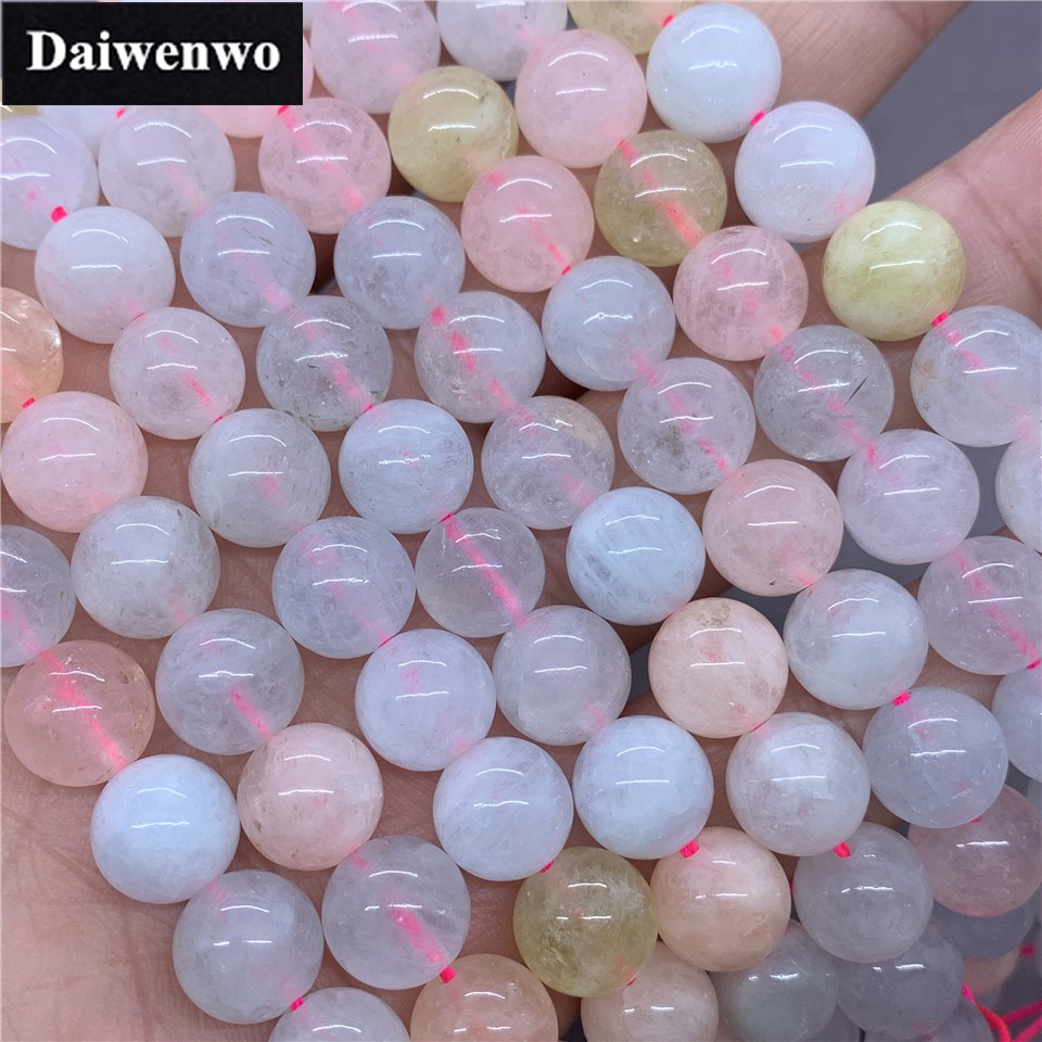 AA Pink Beryl Morganite 6-10mm Colorful Natural Stone Beads Round ...