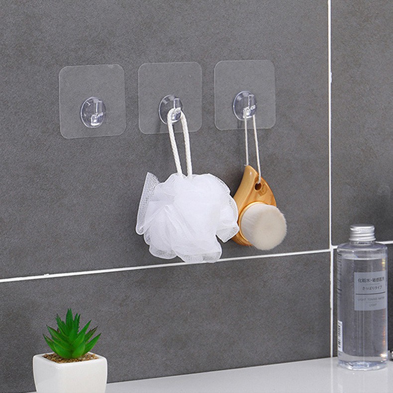10pcs Powerful transparent tile hooks adhesive hooks sticky hooks load ...