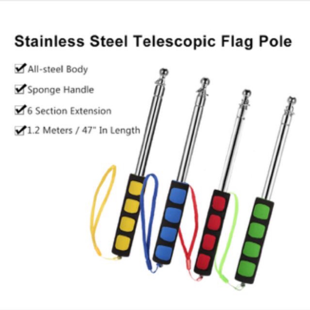 Stainless Steel Telescopic Tour Guide Flag Pole (Thick Handle) | Shopee ...
