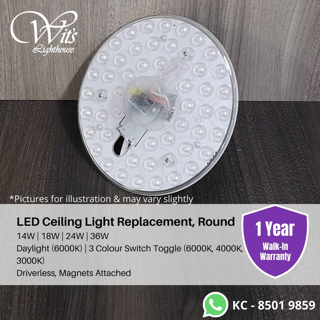 Ceiling Light Replacement Magnetic Module, LED Board, Round, 1 Year ...