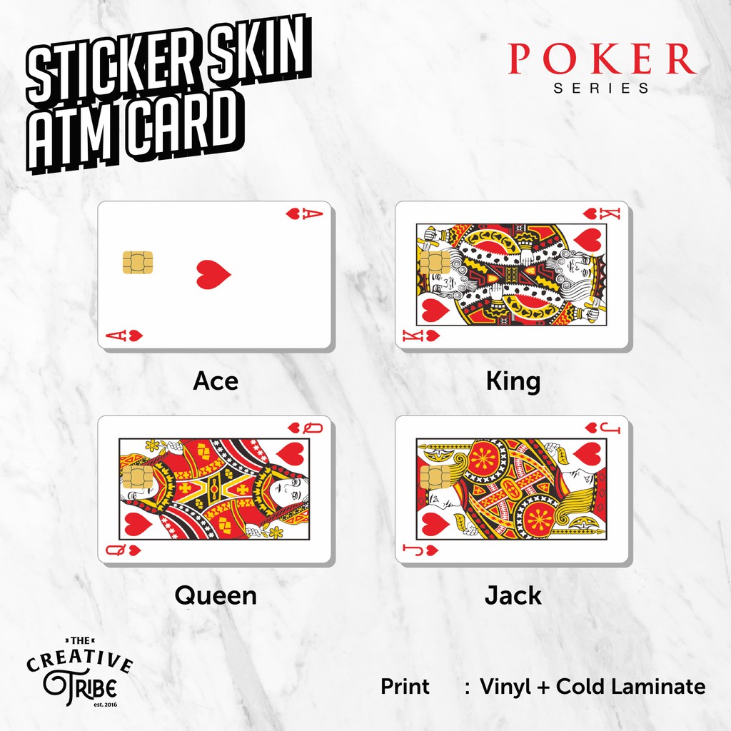 Poker Playing Skin Card Sticker - Vinyl ATM Debit Credit Emoney Flazz ...