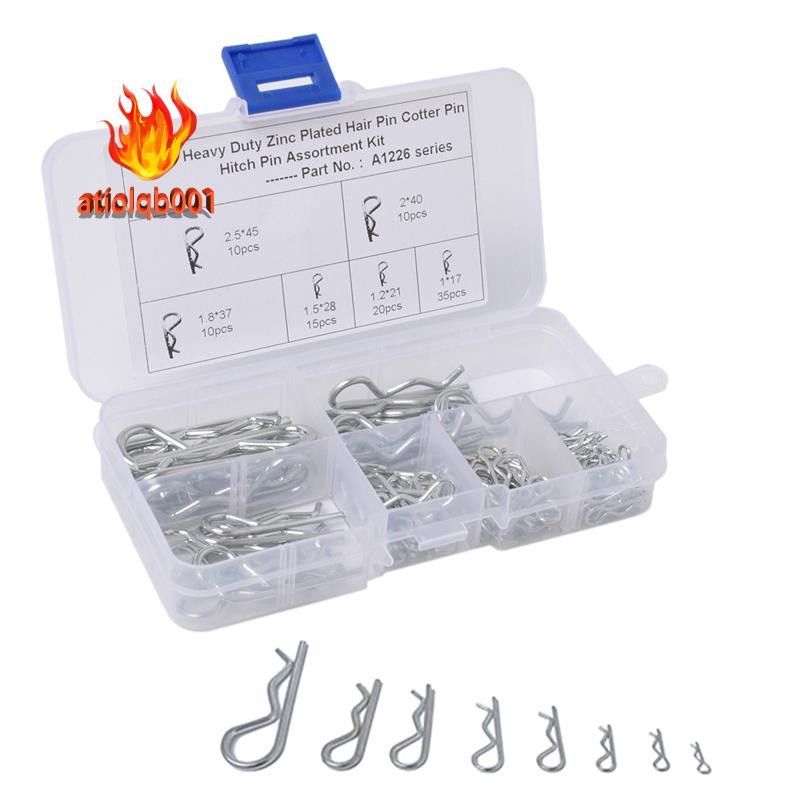 100PCS M1 M1.2 M1.5 M1.8 M2 M2.5 Steel R Type Spring Cotter Pin Wave ...