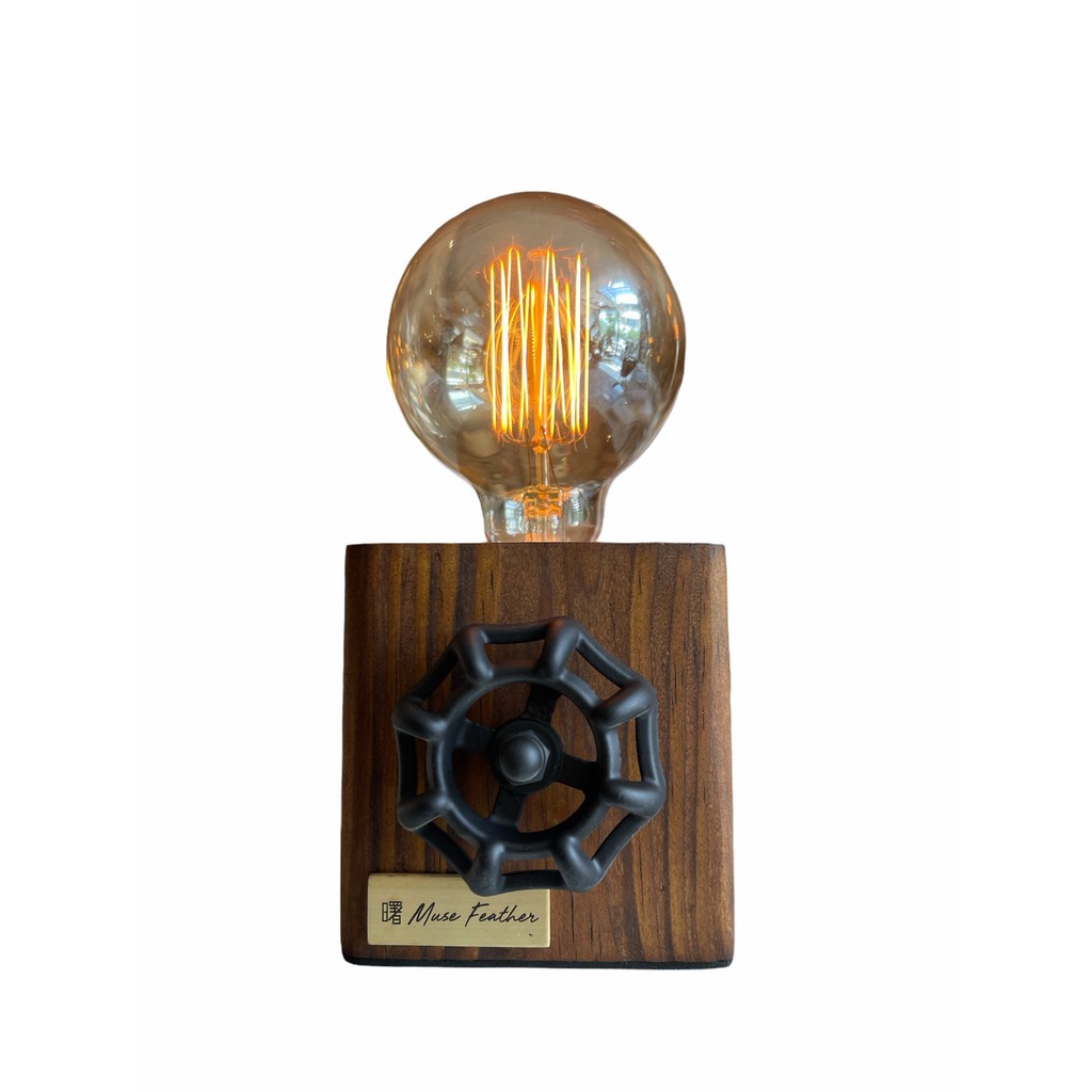 Akebon MUSE|Hand Wheel Wooden Square Round Corner Table Lamp Hand ...